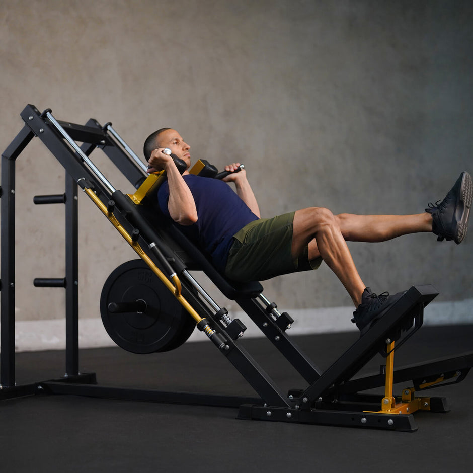 Hack Squat Machine with Adjustable ISO Foot Plate and Precision Linear ...