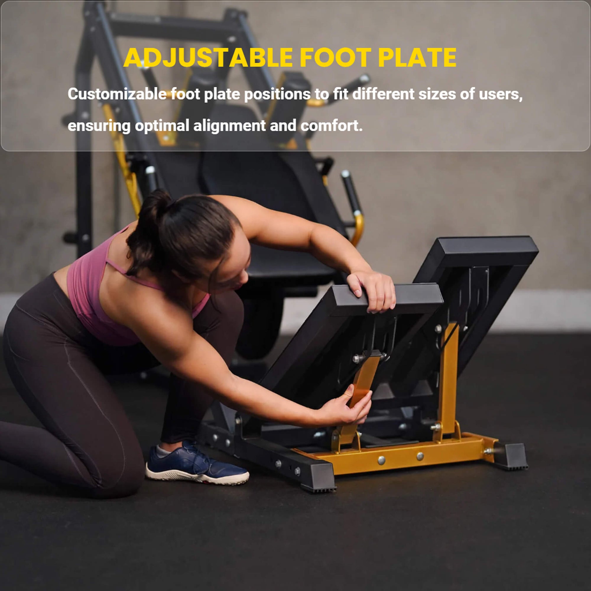 Hack Squat Machine with Adjustable ISO Foot Plate and Precision Linear