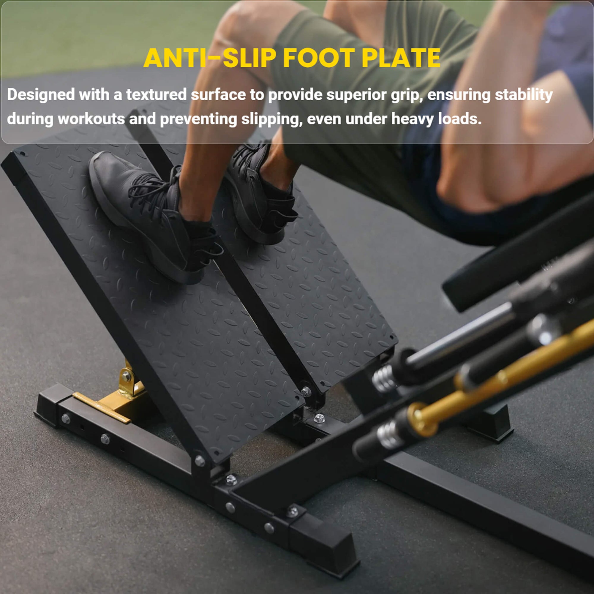 Hack Squat Machine with Adjustable ISO Foot Plate and Precision Linear